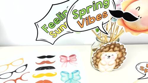 Spring Photo Props + Photo Booth Decor, Backdrop, Printable Props