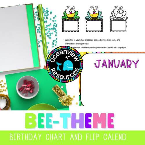 Bee-themed Flippable Calendar & Birthday Chart Décor Pack | TPT