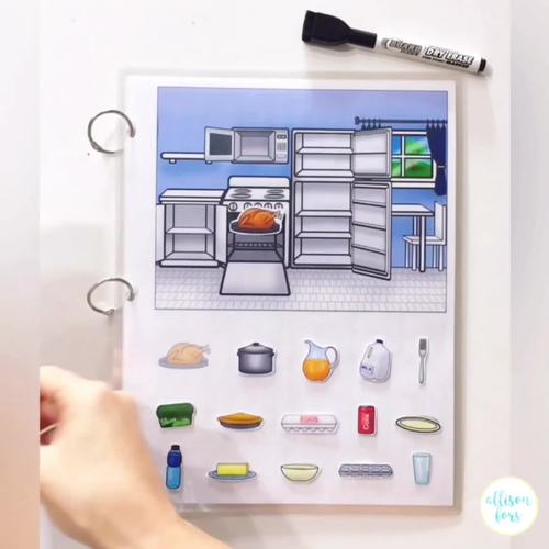 Kitchen Life Skills Interactive Book Speech Therapy by Allison Fors