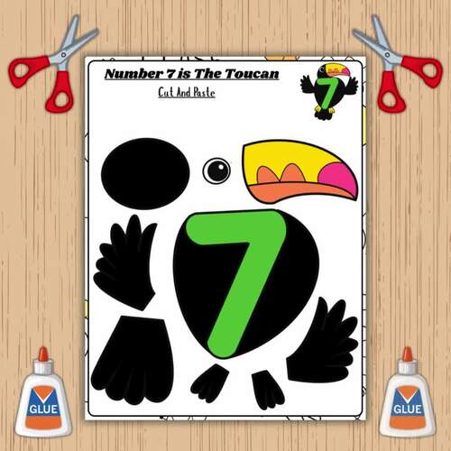 Number 7 is The Toucan Craft | Number Craft | Fine Motor & Counting ...