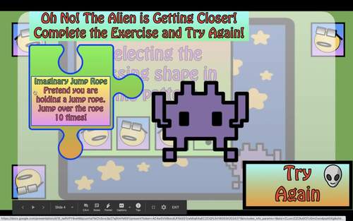 Alien Zap! Shapes Patterns Google Slides Game (Body Movement) + Anchor ...