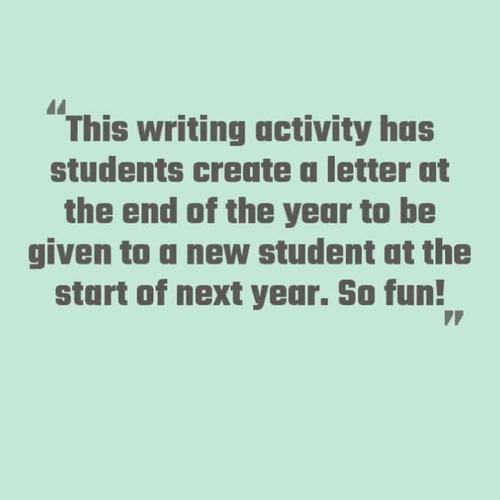 End of Year Activities Letter to Next Years Student by Christine Rogers ...