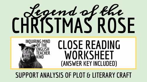 "Legend of the Christmas Rose" by Selma Lagerlöf Close Reading Worksheet
