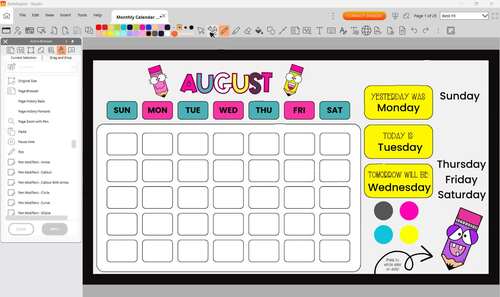 Full Year Monthly Calendar & Attendance- Promethean Flipchart - Digital