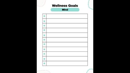Teen Girls and Women's Health and Wellness Planner for Health Class