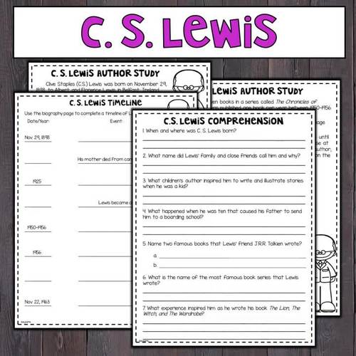C.S. Lewis Author Study | Print & Google Classroom | Distance Learning