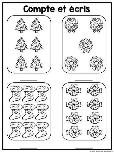 French Christmas Math Activities by Sprinkle it with French | TPT