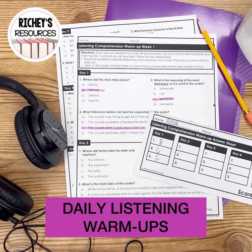 Listening Comprehension Practice Daily Warm-up Digital and Print