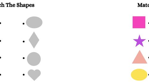 MATCH THE SHAPES ACTIVITY/ MATCH THE SHAPES WORKSHEET | TPT