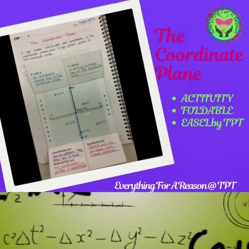 The Coordinate Plane (Vocabulary) Foldable PDF + EASEL | TPT