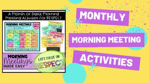 Morning Meetings Made Easy RESPECT | Month of Digital SEL Activities