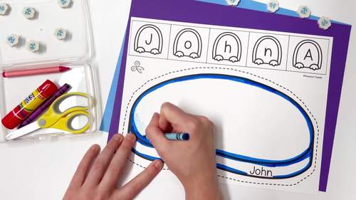 Penguins on an Iceberg Editable Winter Name Craft by Preschool Packets