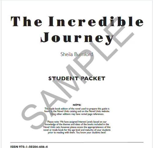 The Incredible Journey Novel Units® Student Packet Novel Study | TPT