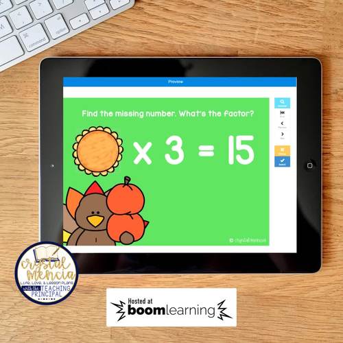 3OA4 Find the Unknown Number: Turkey Themed Boom Cards™ | Distance Learning