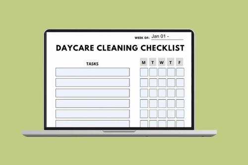 Daycare Weekly Cleaning Checklist | Daycare Cleaning Schedule | Daycare ...