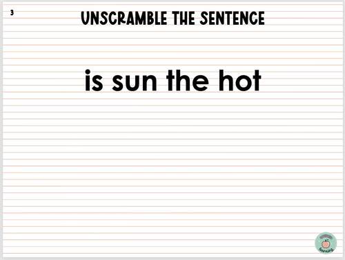 Year 2 Unscramble The Sentence - Explicit Sentence-Level Writing Lesson
