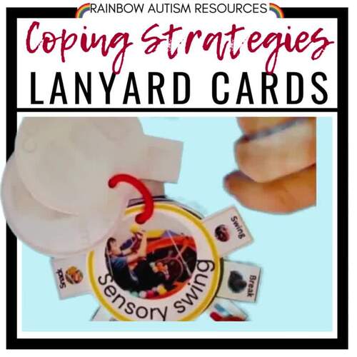 Coping Skills Cards for Lanyard Autism Visuals for Anxiety | TPT