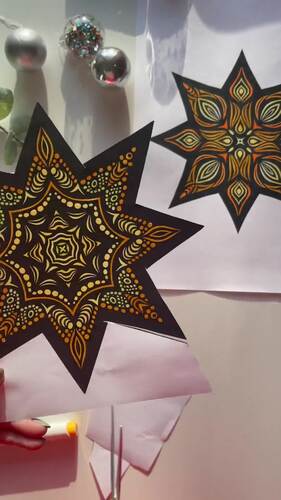 Mosaic Stars Coloring Pages - Christmas & Winter Art Activity | TPT