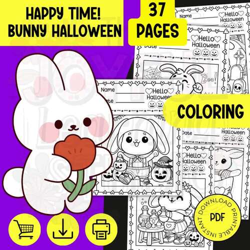 Bunny Halloween Coloring Sheets | Printable Rabbit-Themed Coloring Pages