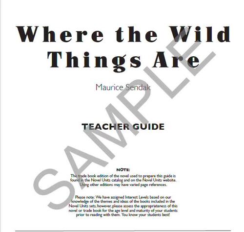 Where the Wild Things Are Novel Units® Teacher Guide Novel Study