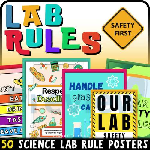 Lab Safety Rules Science Posters | Classroom Decor STEM Lab Decor ...