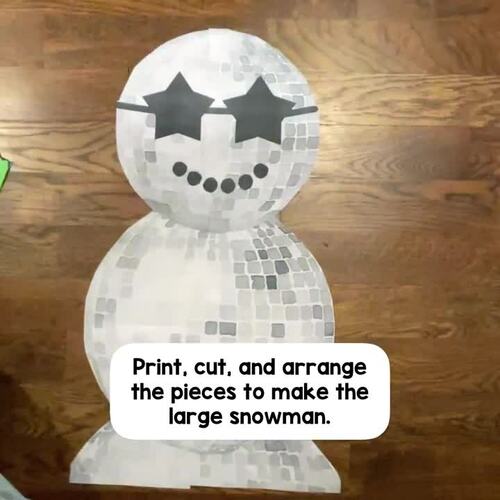 Winter Classroom Door Decoration with Disco Balls Snowman by Rise over Run