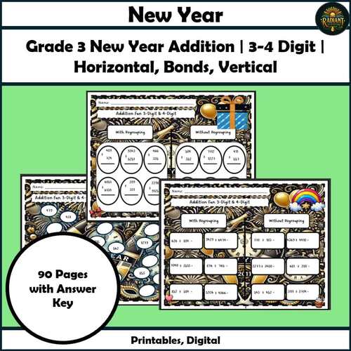 Grade 3 New Year Addition Math 3 4 Digit Regroup No Regroup Number Bond