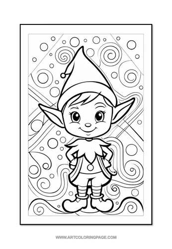 Coloring Pages Christmas Elf Vol. 11 – 100 Festive Designs to Spark ...