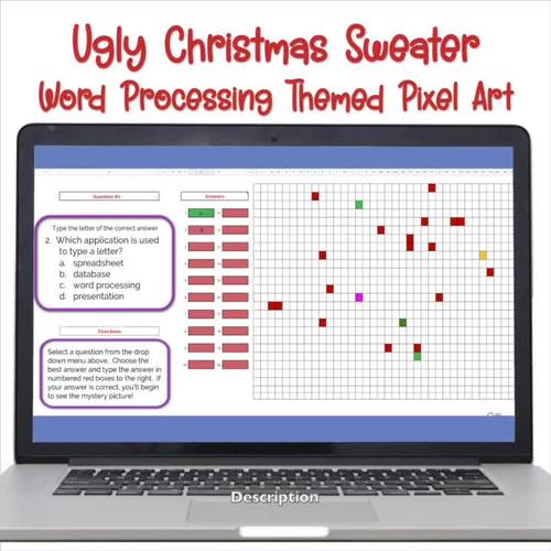 Ugly Christmas Sweater Pixel Art - Word Processing 20 Quiz Questions