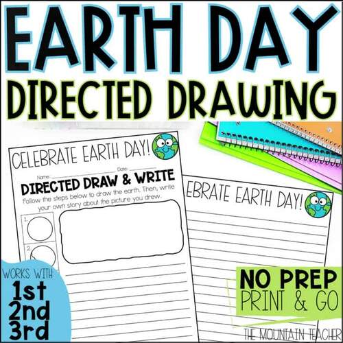 Earth Day Directed Drawing and Earth Day Writing Prompt for 1st 2nd or ...