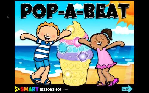 Summer POP-A-BEAT Music Game: Note Value Music Game: Rhythm Symbol Counting