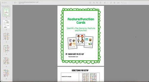 Feature and Function Task Cards by The Autism Helper | TPT