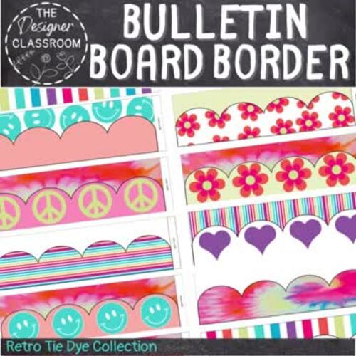 Bulletin Board Borders | Retro Tie Dye Classroom Decor | TPT