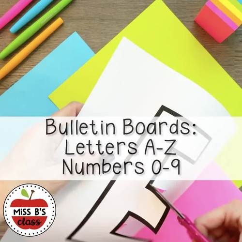 Bulletin Board Letters & Numbers (Yellow Dots) by Miss B's Class