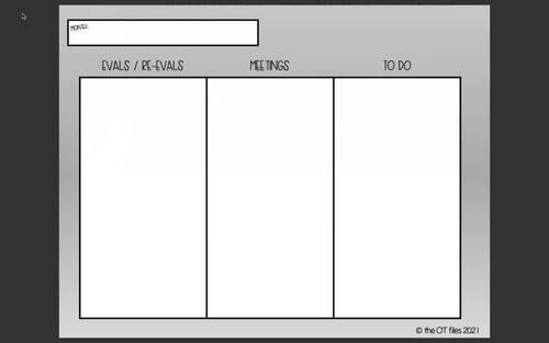 Occupational Therapy TRACKER Template Pack Printable by the OT files