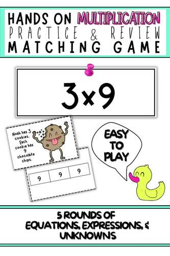 Hands on Multiplication Practice & Review Matching Game | TPT