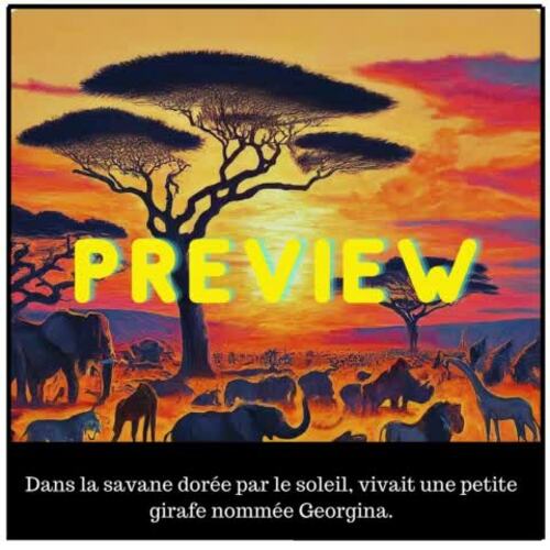La petite giraffe Georgina french Tale by Miss Turtle | TPT