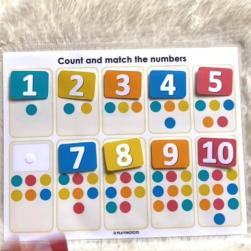 Counting Practice Activity Mat, Preschool Math, Learn to count, Montessori