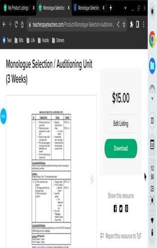 Monologue Selection / Auditioning Unit by The Drama GOAT | TPT