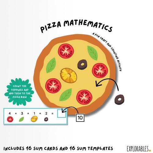 Pizza Mathematics Counting Adding Cutting Craft Fun Kids Maths Activity