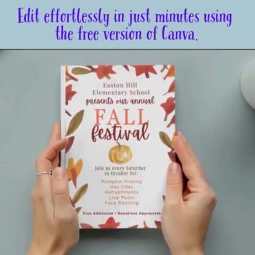 Editable Fall Festival Invitation Template | Canva Flyer for School or ...