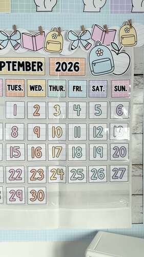 Pastel Calendar Pocket Chart - Printable Calendar Numbers & Pieces