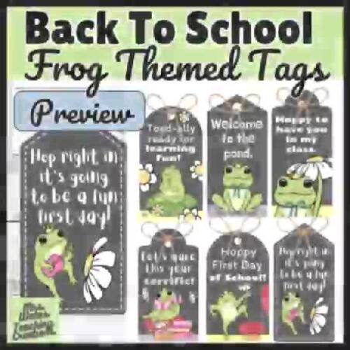 Frog Themed Back to School Gift Tags | First Day of School Student ...