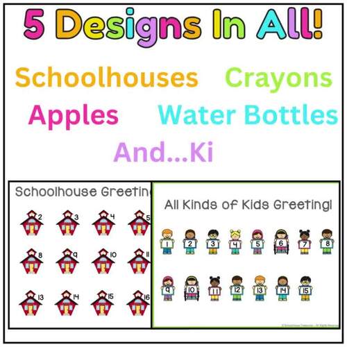 Morning Meeting Greetings - Digital Greetings -School Theme Set 1 ...