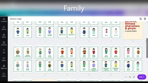 CHINESE FAMILY FLASH CARDS | Family Chinese flashcards Family members