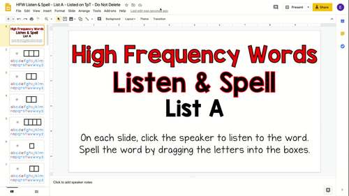 High Frequency Words Listen & Spell BUNDLE by Fifth Grade Flava | TpT
