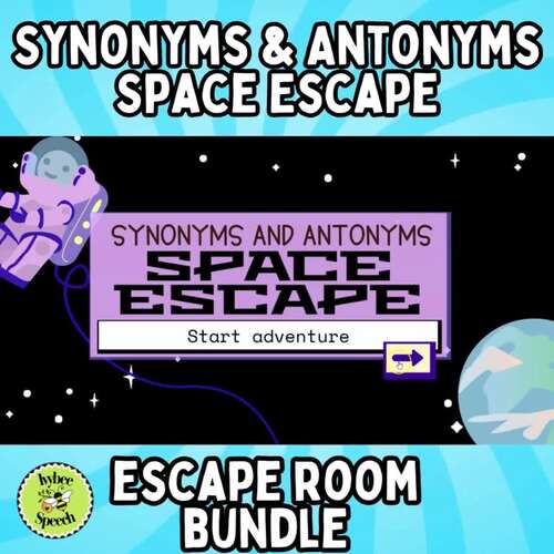 Synonyms & Antonyms Digital Escape Room Bundle l ELA, ESL, Speech Therapy