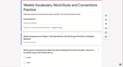 2nd Grade MyView Literacy Unit 4 Week 1 Google Forms Quiz Assessment ...