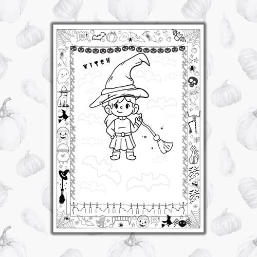 2nd 3rd Grade Halloween Activity; coloring & writing nouns, verbs ...