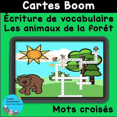 Écris le vocabulaire animaux de la forêt, mots croisés | TpT